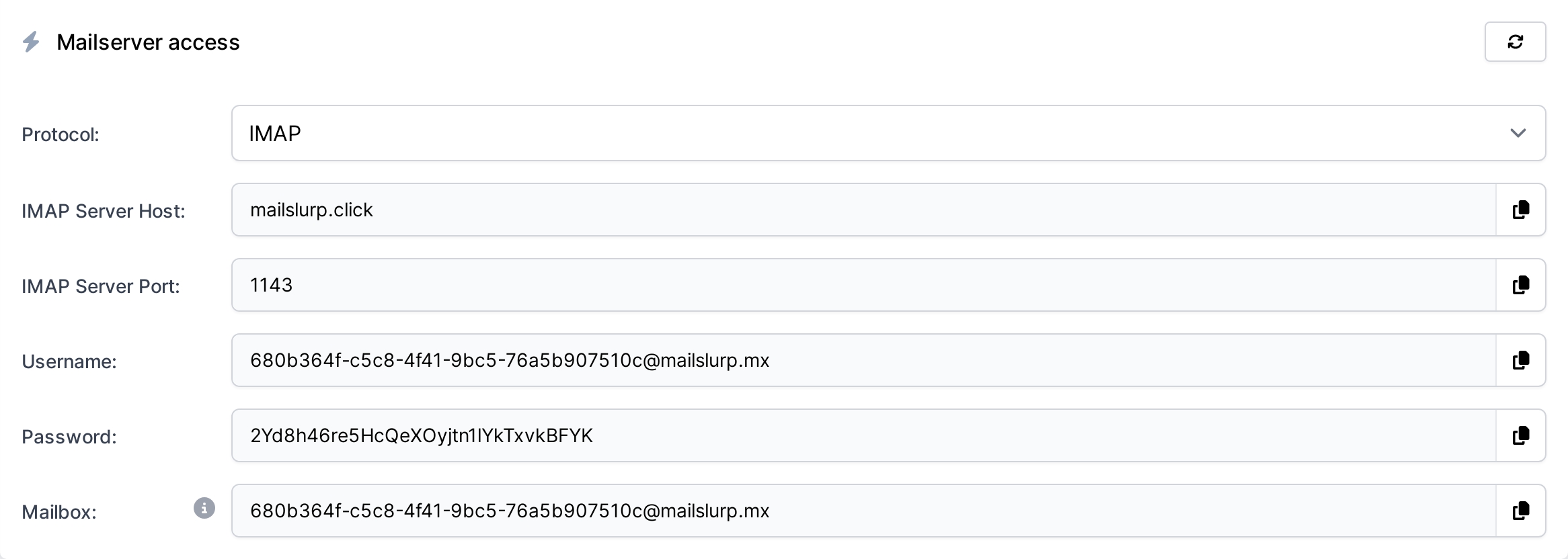 IMAP SMTP | MailSlurp Documentation